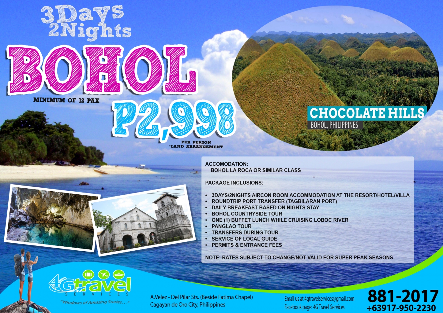 3days 2nights BOHOL TOUR PACKAGE ITAP World